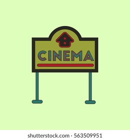 Vector Illustration Flat Style Cinema Sign Stock Vector (Royalty Free ...