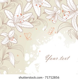 Vector Illustration Floral Back Blob: vector de stock (libre de ...