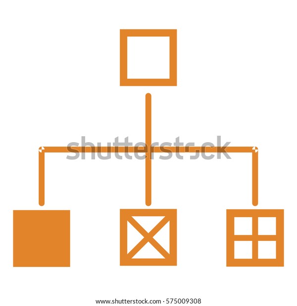 Vector Illustration Flow Chart Orange Icon Stock Vector (Royalty Free ...