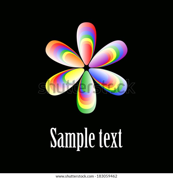 Vector Illustration Flower Abstract Black Background Stock Vector ...