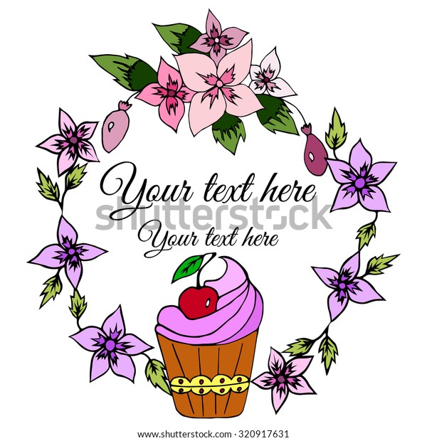 Vector Illustration Flower Logo Cupcake Isolated Stock Vector (Royalty ...