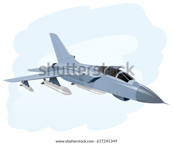 Vector Illustration Flying War Plane Stock Vector (Royalty Free ...