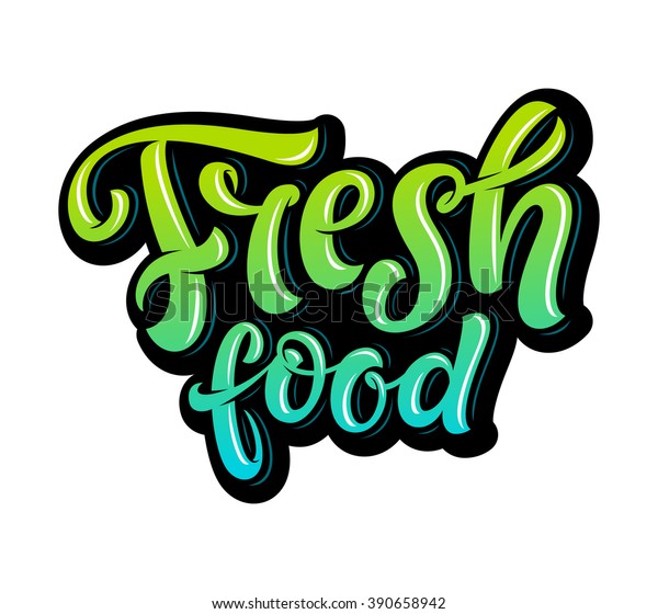 Vector Illustration Food Design Hand Lettering Stock Vector (Royalty ...