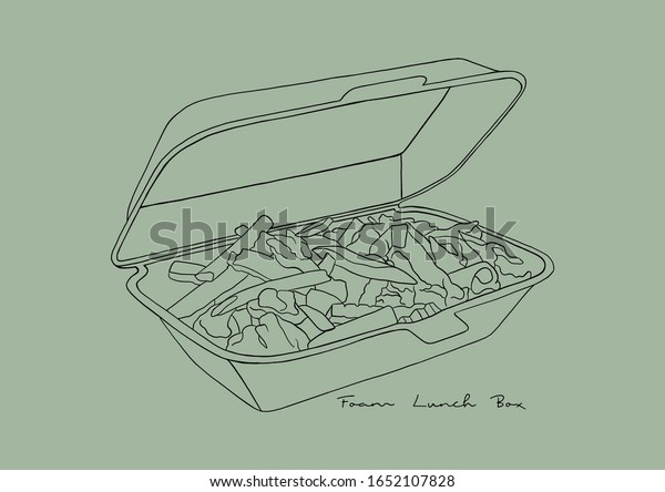 Vector Illustration Food Foam Box Stock Vector (Royalty Free ...