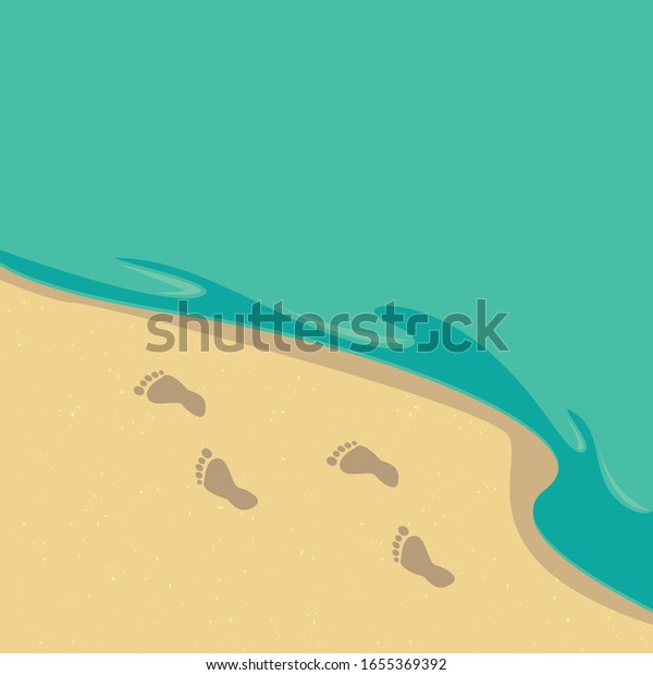 Vector Illustration Footprints On Beach Can Stock Vector (Royalty Free ...
