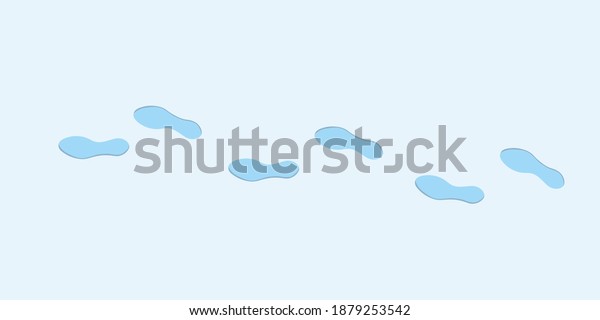 Vector Illustration Footprints Snow Stock Vector (Royalty Free ...