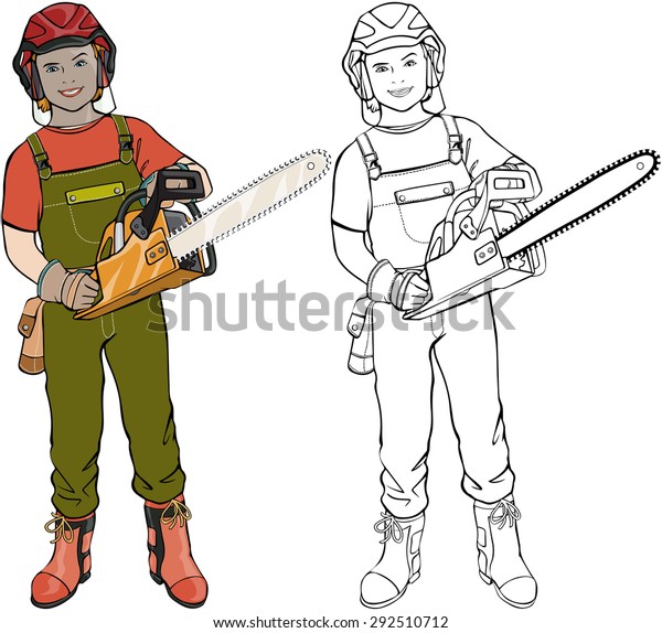 Vector Illustration Forester Worker Card Concept Stock Vector (Royalty ...