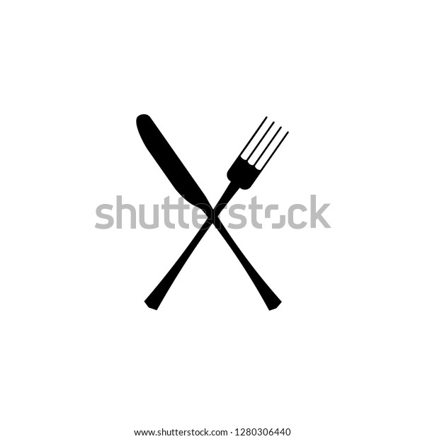 Vector Illustration Fork Knife Cross Icon Stock Vector (Royalty Free ...