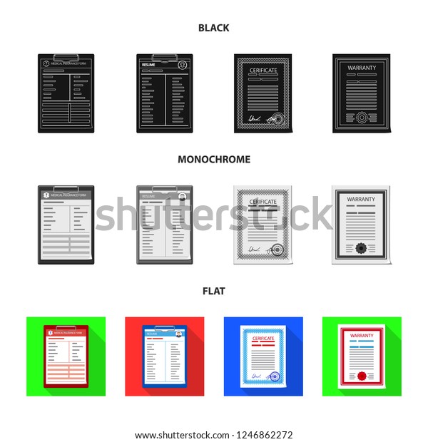 Vector Illustration Form Document Logo Set Stock Vector (Royalty Free ...