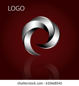 Vector Illustration Form Silver Semicircle Logo Stock Vector (Royalty ...