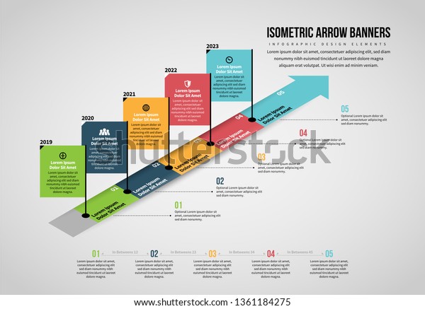 Vector Illustration Four Quarters Isometric Infographic Stock Vector ...