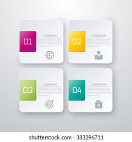 Vector Illustration Four Square Infographics Stock Stock Vector ...