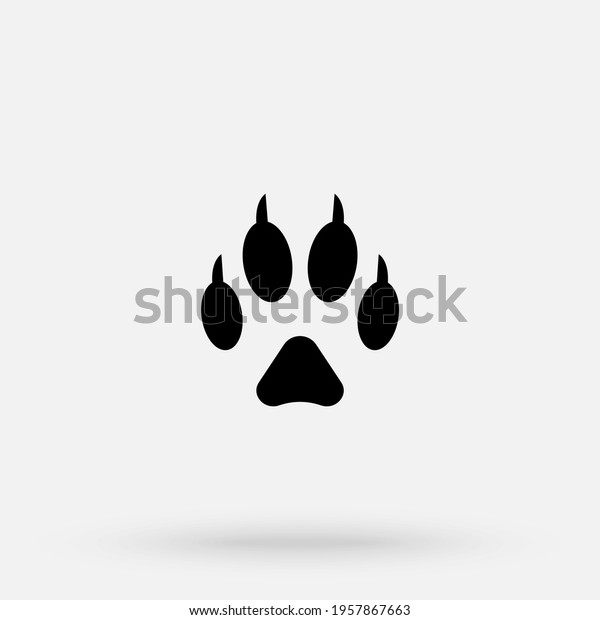 Vector Illustration Fox Paw Prints Logo Stock Vector (Royalty Free ...