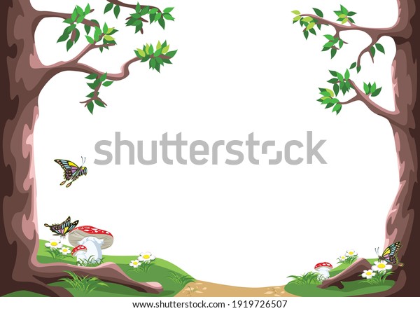 Vector Illustration Frame Fairy Tale Background Stock Vector (Royalty ...