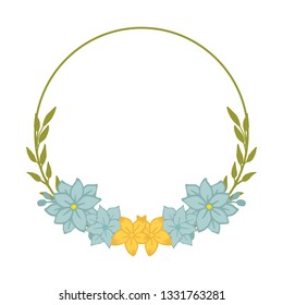 Gold Yellow Border Frame Yellow Flowers Stock Vector (Royalty Free ...