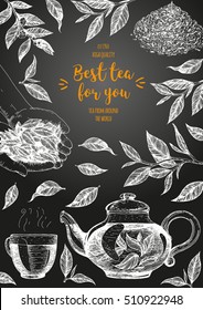 Vector Illustration Frame Tea Shop Vector Stock Vector (Royalty Free ...