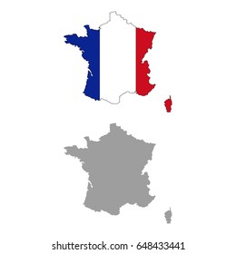 Vector Illustration France Flag Map Stock Vector (Royalty Free ...