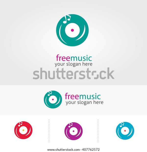 Vector Illustration Free Music Logo Template Stock Vector (Royalty Free ...