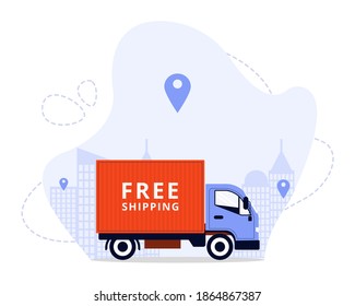 Vector Illustration Free Shipping Concept Showing Stock Vector (Royalty ...
