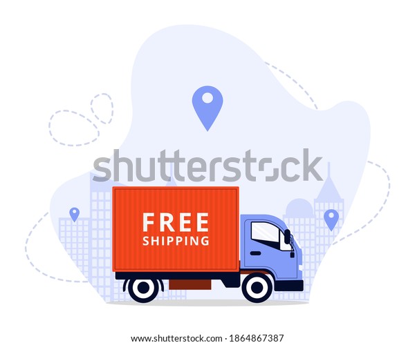 Vector Illustration Free Shipping Concept Showing Stock Vector (Royalty ...