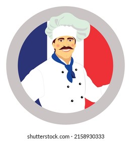 Vector Illustration French Chef French Flag Stock Vector (Royalty Free ...
