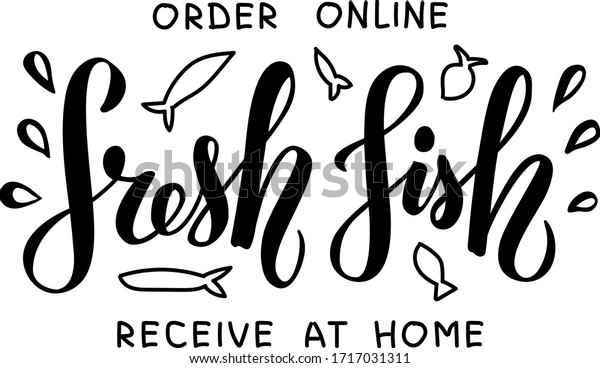 Vector Illustration Fresh Fish Order Online Stock Vector (Royalty Free ...