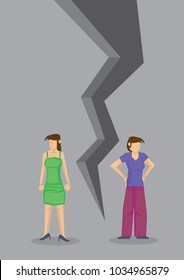 Creative Cartoon Vector Illustration Sad Couple Stock Vector (Royalty ...