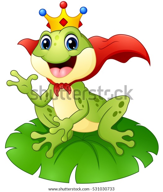 Vector Illustration Frog Prince Cartoon On Stock Vector (Royalty Free ...