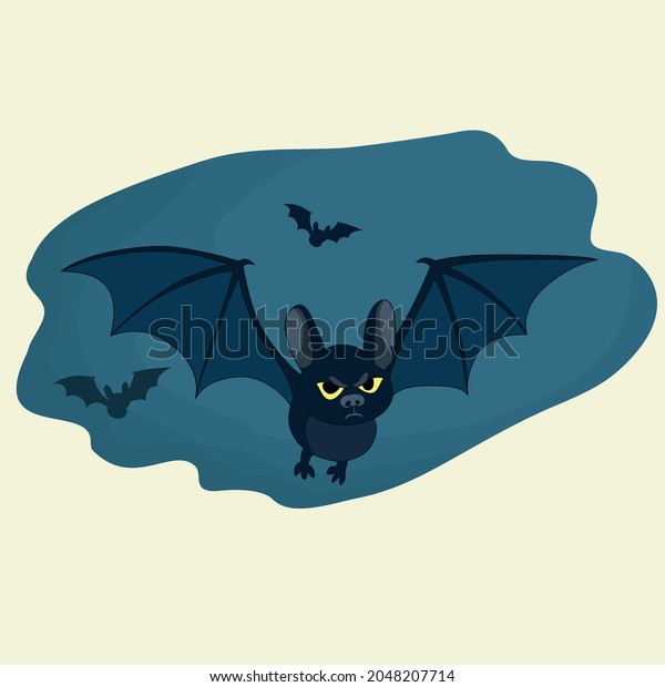 Vector Illustration Frowning Bat Stock Vector (Royalty Free) 2048207714 ...