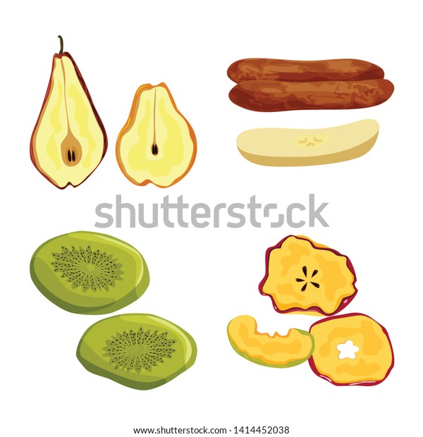 Vector Illustration Fruit Dried Logo Set Stock Vector (Royalty Free ...