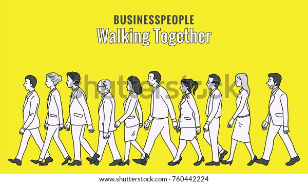 Vector Illustration Full Length Character Businesspeople Stock Vector ...