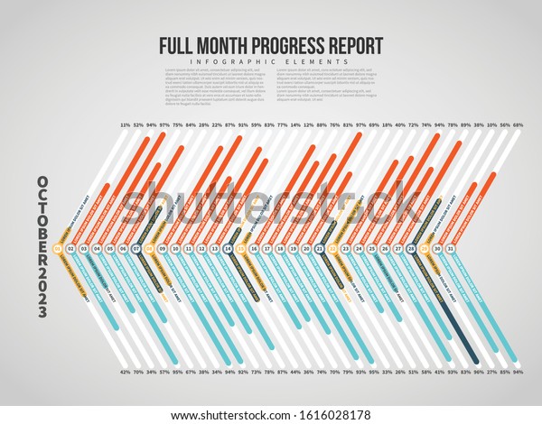 Vector Illustration Full Month Progress Report Stock Vector (Royalty ...