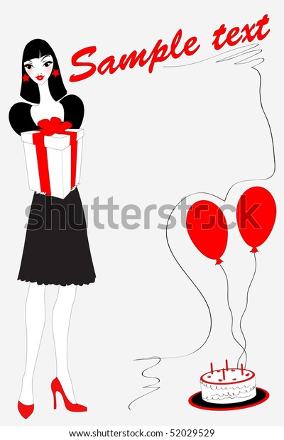 Vector Illustration Funky Birthday Greeting Card Stock Vector (Royalty ...