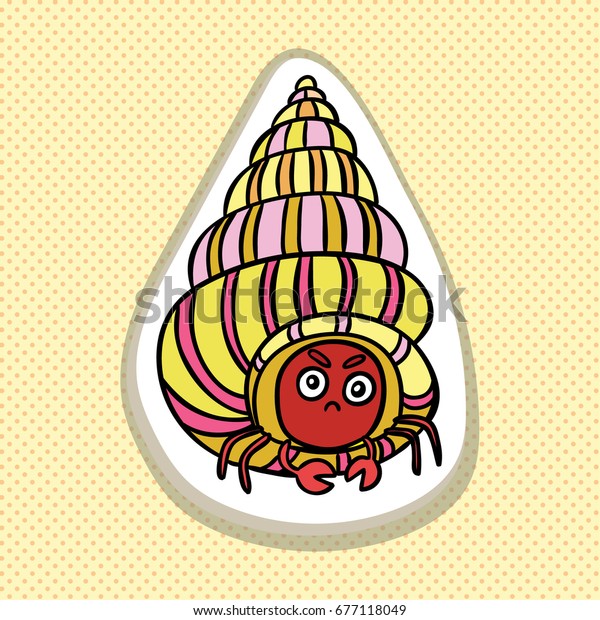 Vector Illustration Funny Angry Cartoon Hermit: เวกเตอร์สต็อก (ปลอดค่า ...