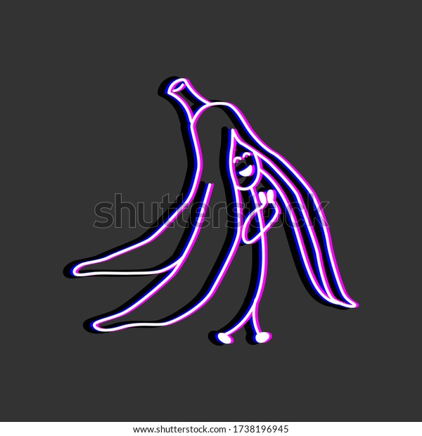 Vector Illustration Funny Banana Walk Clap Stock Vector (Royalty Free ...