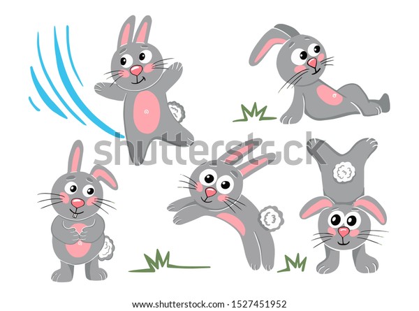 Vector Illustration Funny Bunnies Stock Vector (Royalty Free ...