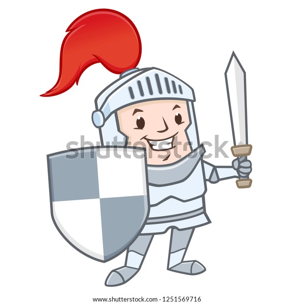 Vector Illustration Funny Cartoon Knight Design Stock Vector (Royalty ...