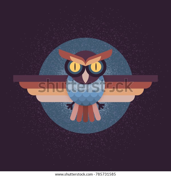 Vector Illustration Funny Cartoon Owl Noise Stock Vector (Royalty Free ...