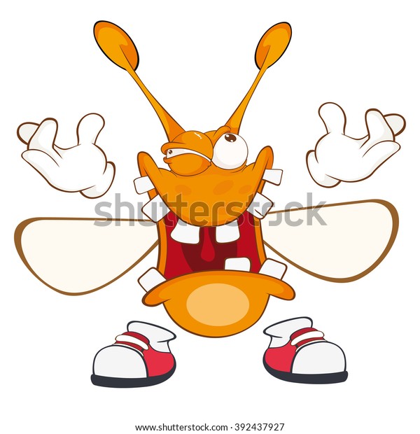 Vector Illustration Funny Clothes Moth Cartoon Stock Vector (Royalty ...