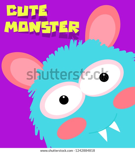 Vector Illustration Funny Cute Funny Blue Stock Vector (Royalty Free ...