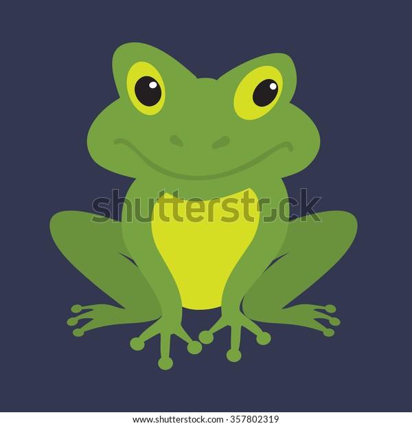 Vector Illustration Funny Frog On Purple Stock Vector (Royalty Free ...