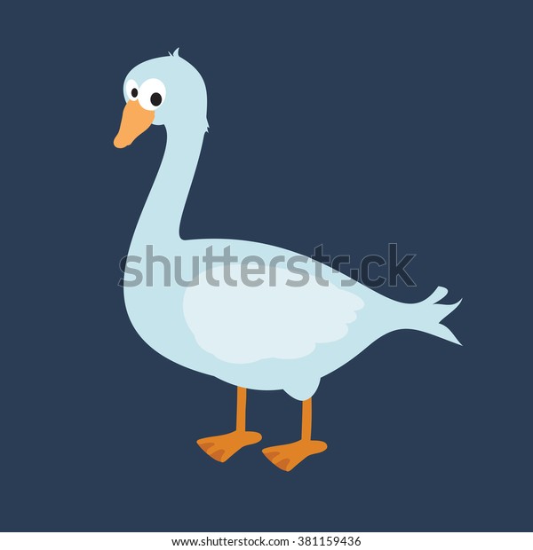 Vector Illustration Funny Goose On Blue Stock Vector (Royalty Free ...