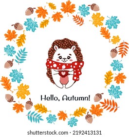 Vector Illustration Funny Hedgehog Design Autumn Stock Vector (Royalty ...
