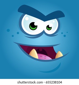 Vector Illustration Funny Monster Face Stock Vector (Royalty Free ...