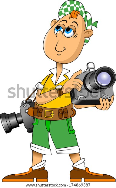 Vector Illustration Funny Photographer Speaking VectorStock-vektor ...