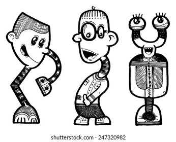 Vector Illustration Funny Shape People Cartoon Stock Vector (Royalty ...