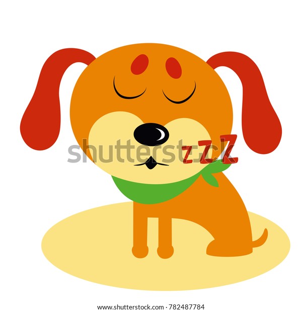 Vector Illustration Funny Sleeping Cartoon Dog Stock Vector (Royalty ...