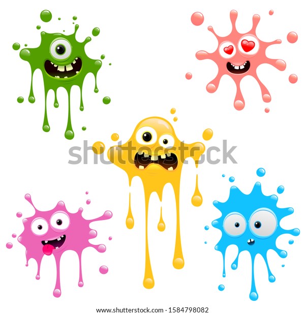 Vector Illustration Funny Splash Characters Cartoon Stock Vector ...