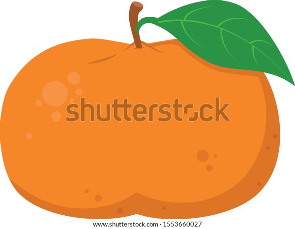 Vector Illustration Funny Tangerine Cartoon Style Stock Vector (Royalty ...