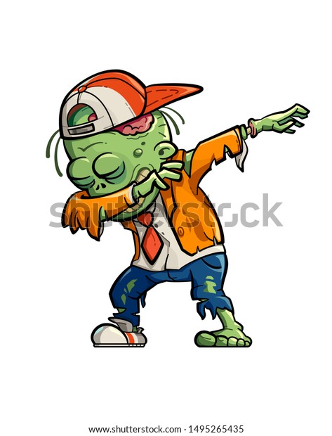 Vector Illustration Funny Zombie Doing Dab Stock Vector (Royalty Free ...